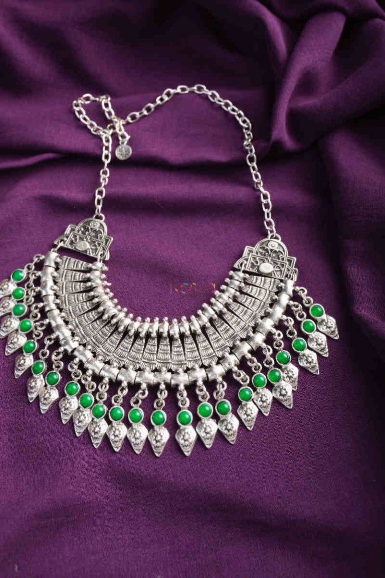 Buy Spectacular KPN141 Turkish Multi Stone Chain Necklace Online | Kusvaa