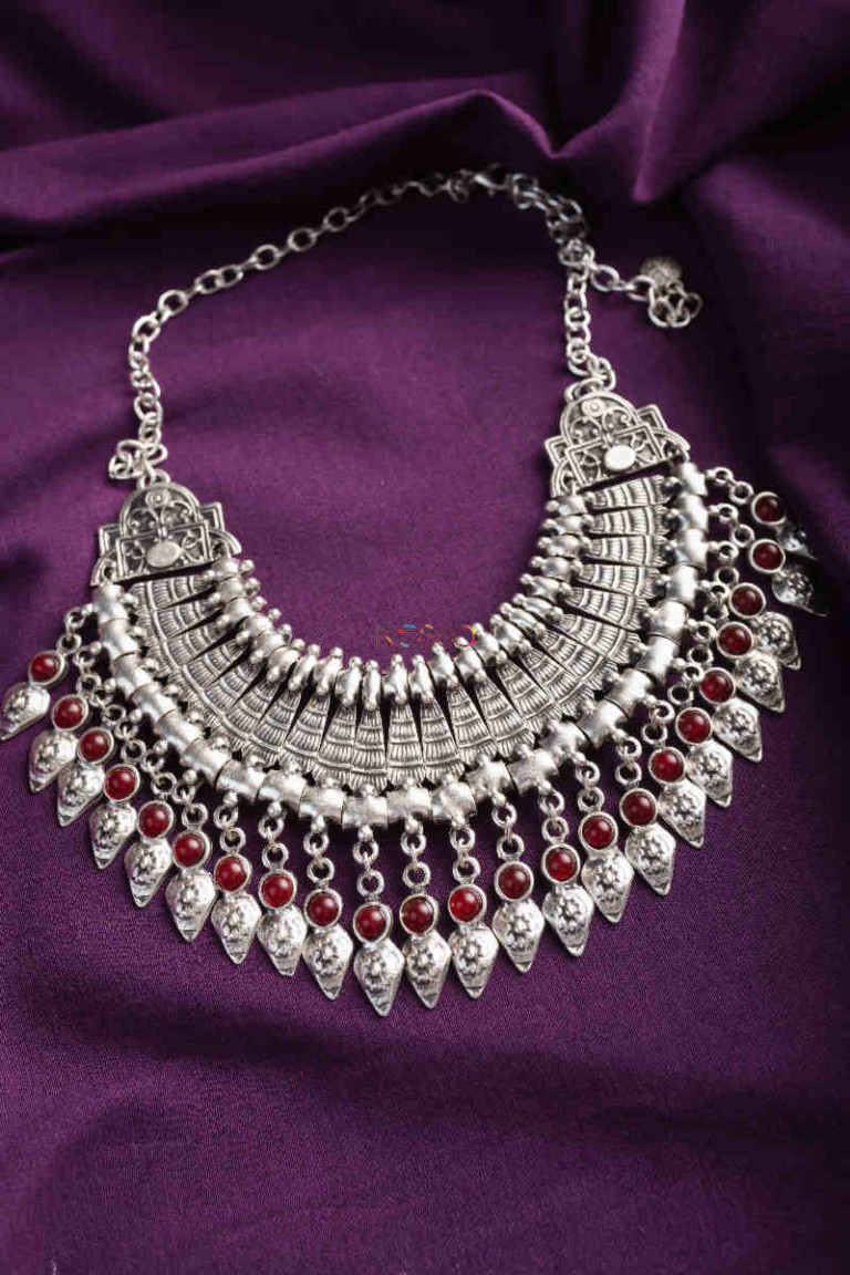Buy Spectacular KPN141 Turkish Multi Stone Chain Necklace Online | Kusvaa