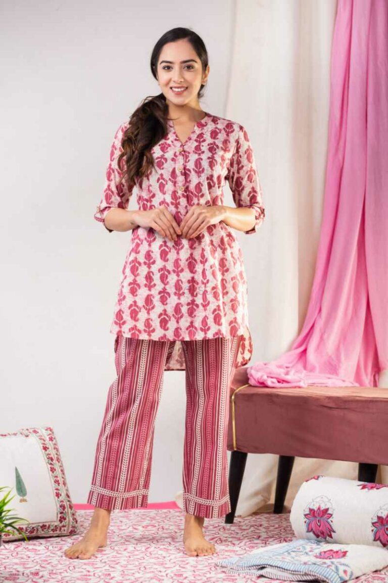 Buy Irresistible DE159 Lalima Cotton Jammies Set Online | Kusvaa