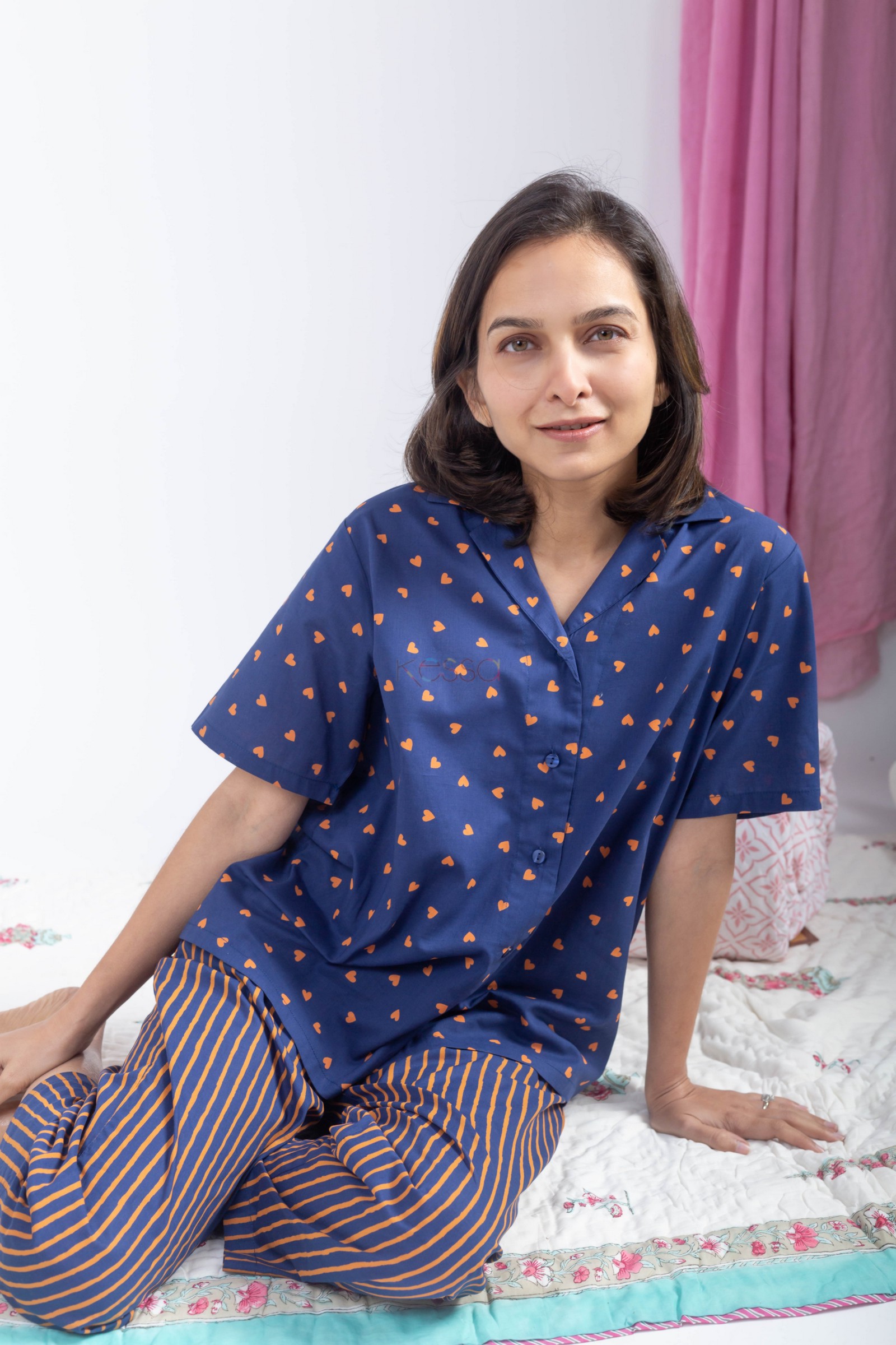 Buy Tempting NE41 Hira Cotton Loungewear Set Online | Kusvaa