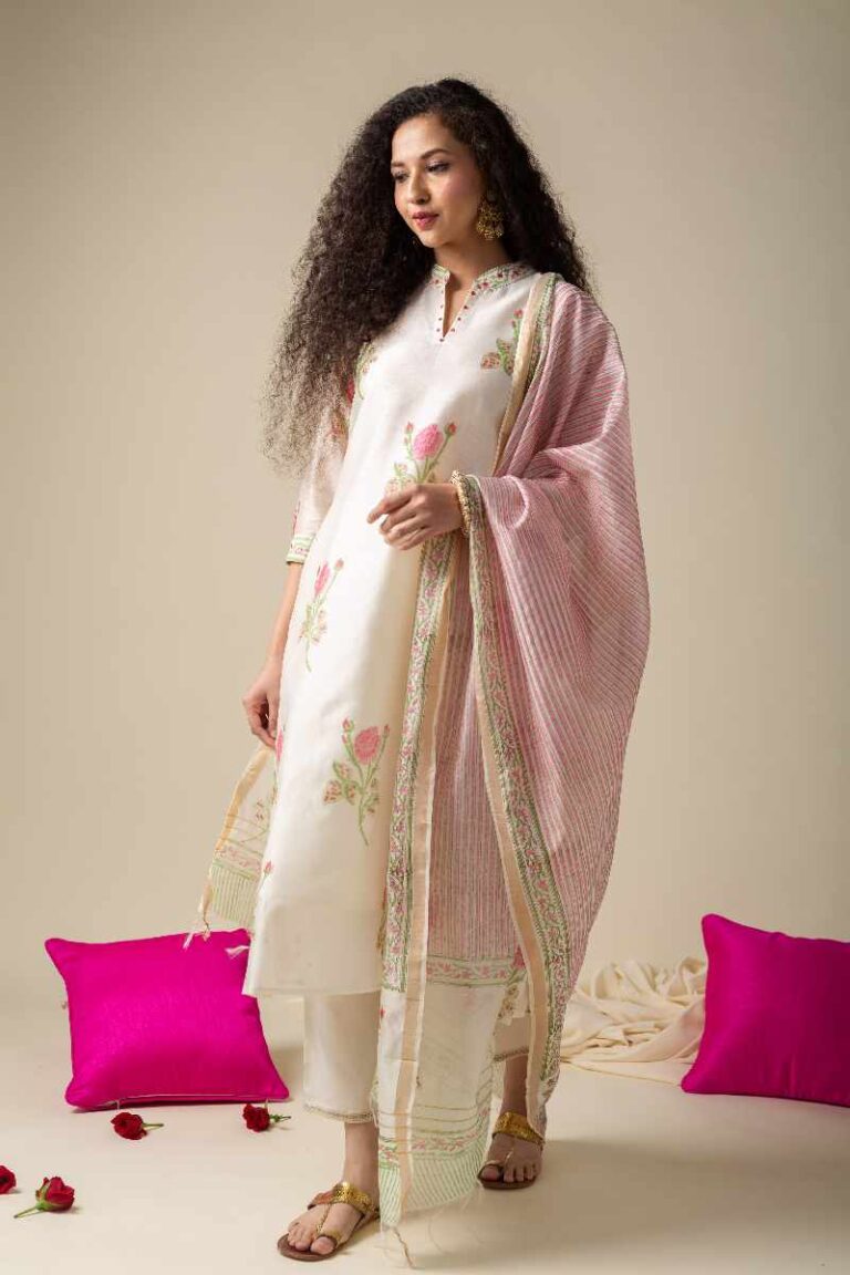 Buy Incredible CSS001 Lipshika Chanderi Complete Suit Set Online | Kusvaa