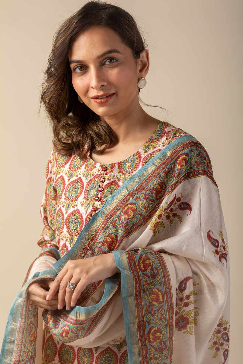 Buy Tantalizing CSS002 Veechi Chanderi Complete Suit Set Online | Kusvaa