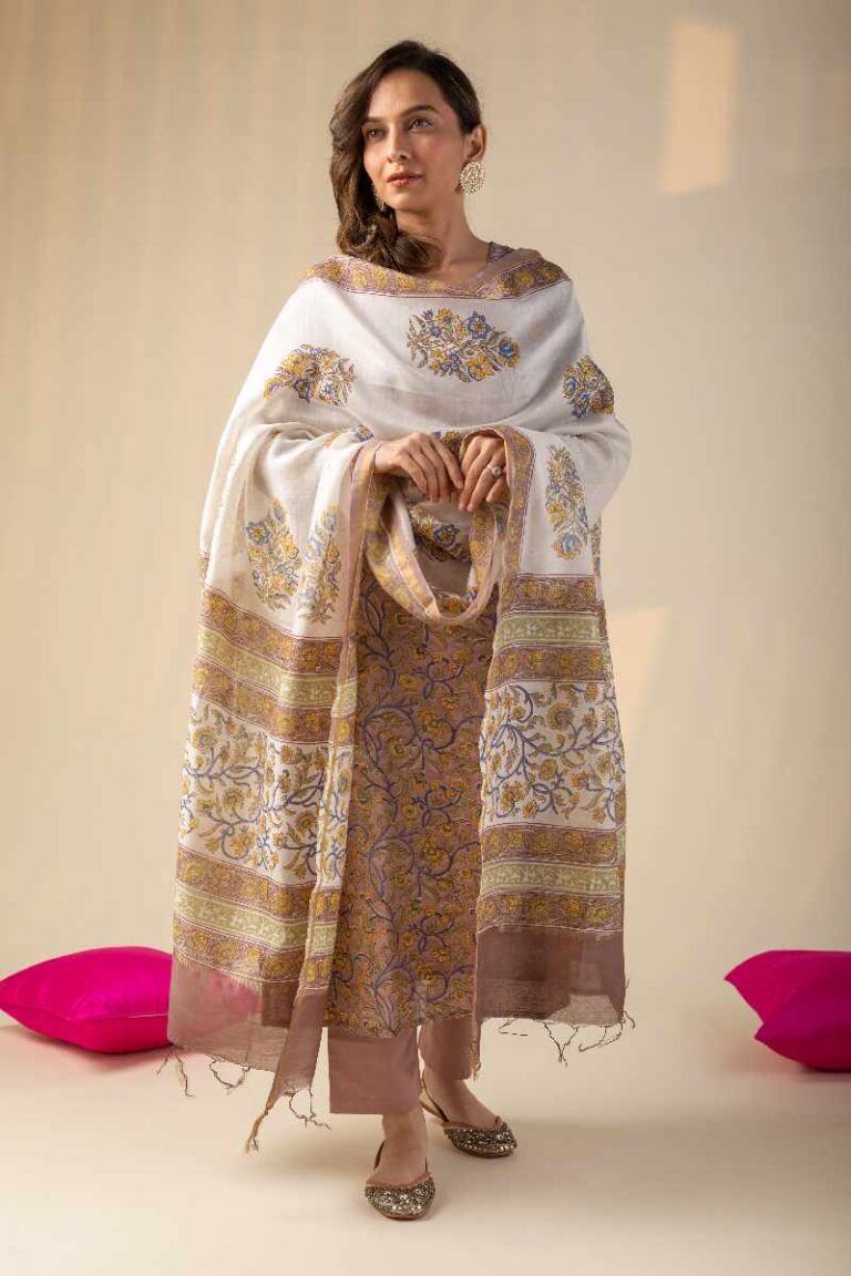 Buy Tantalizing CSS002 Veechi Chanderi Complete Suit Set Online | Kusvaa