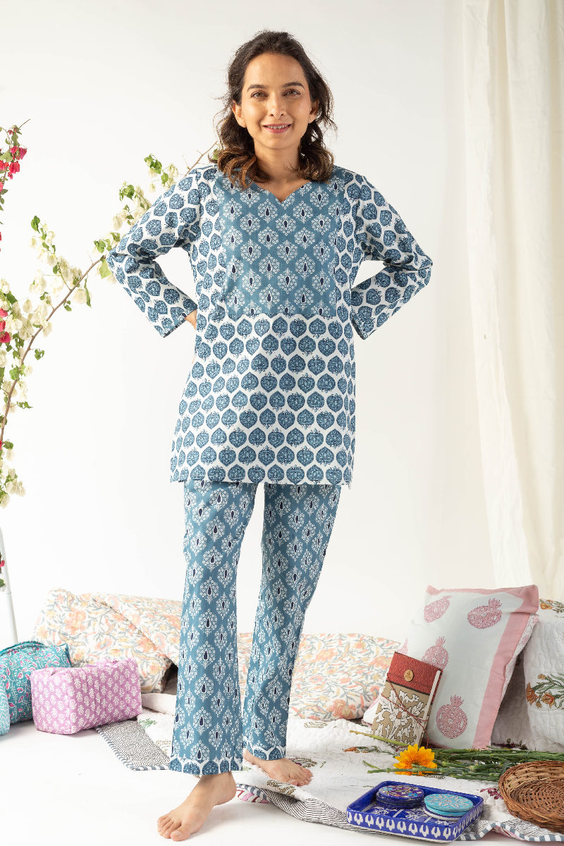 Buy Tantalizing LWJ001 Malin Cotton Loungewear Set Online | Kusvaa