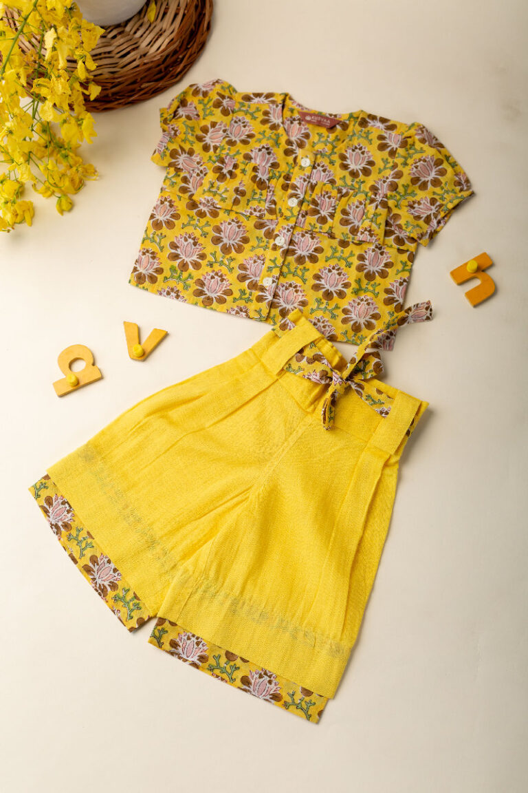Buy Captivating GRW077 Lekisha Cotton Girl's Top Short Set Online | Kusvaa