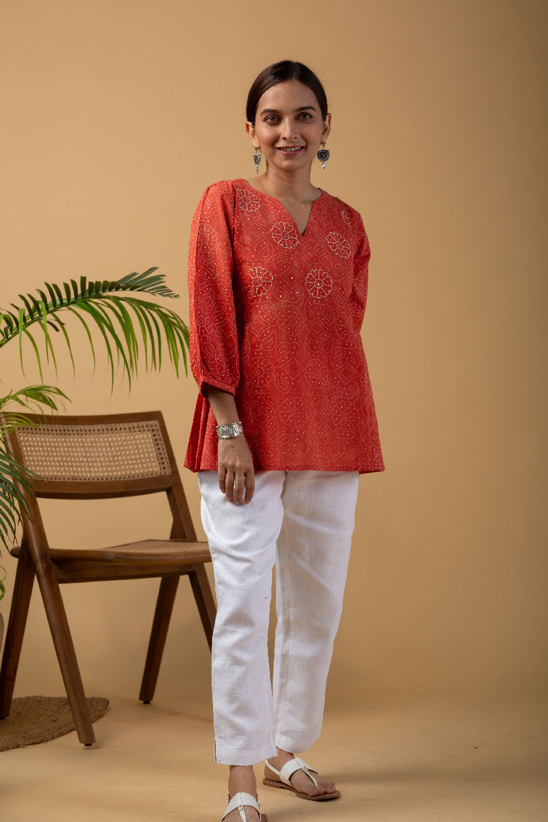 Buy Excellent SHK053 Vritika Handloom Cotton Short Kurti Online | Kusvaa