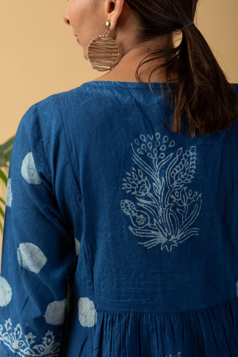 Buy Mesmerizing DR050 Chitrali Cotton Block Print Dress Online | Kusvaa